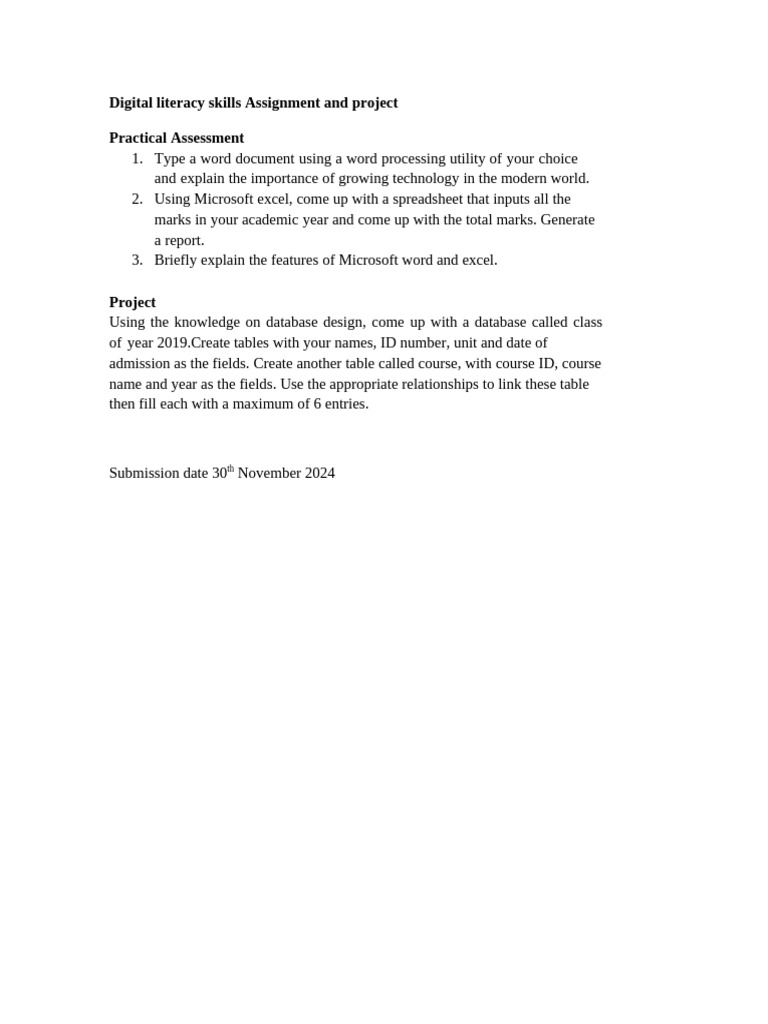 Digital Literacy Skills Assignment Guide | PDF | Art