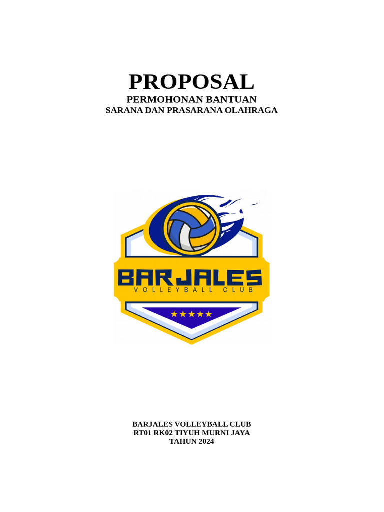 Proposal Bola Voli Murni Jaya Rt01 | PDF | Olahraga & Rekreasi