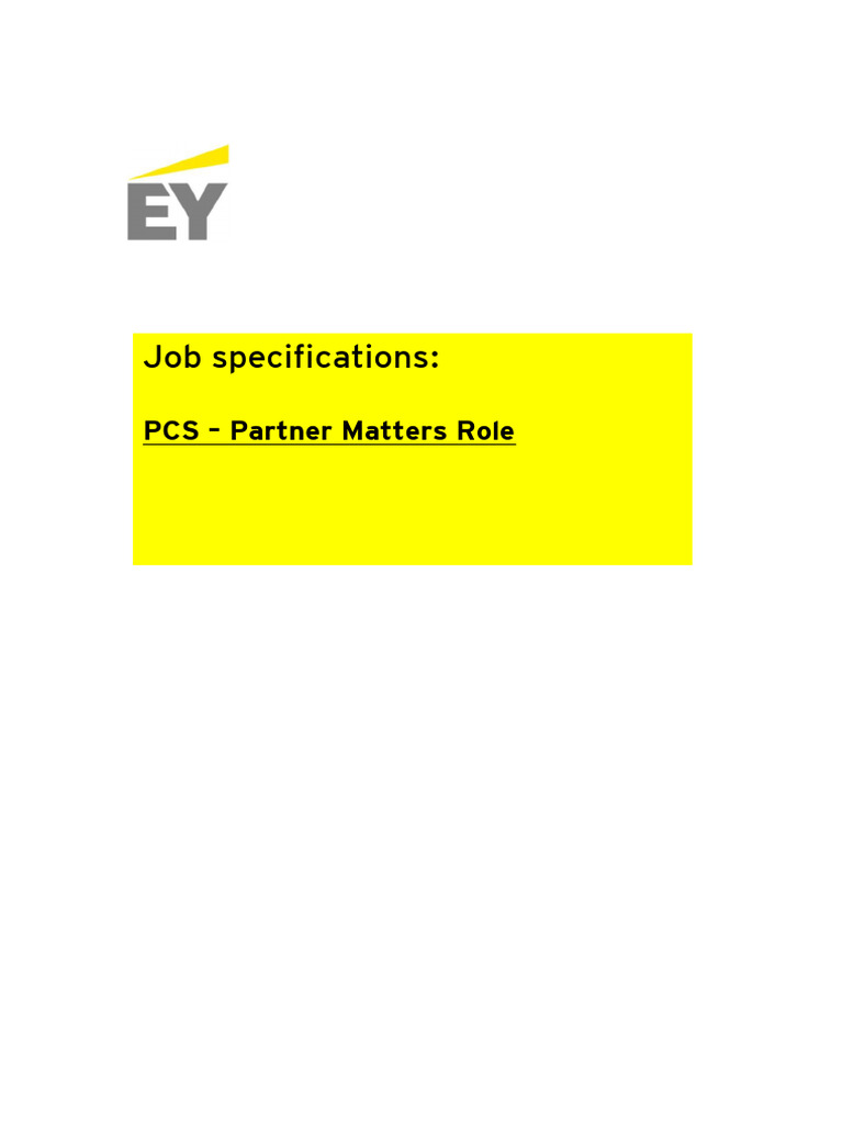 PCS Partner Matters Role Overview | PDF | Leadership | Skill