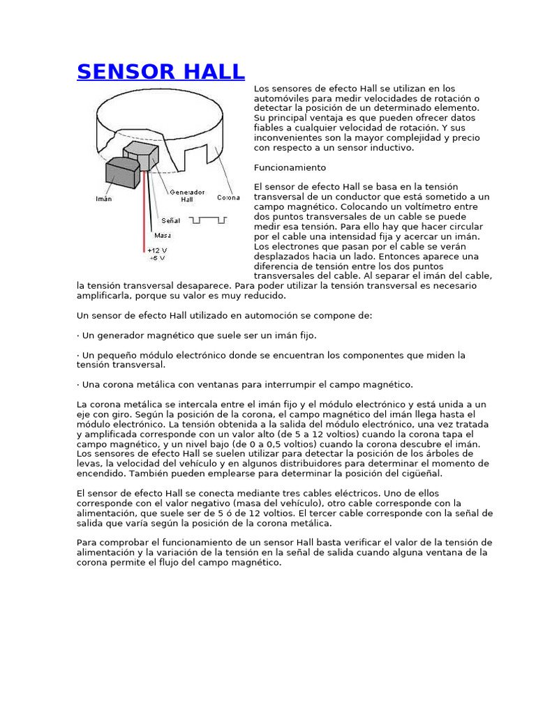 Diferencias entre sensores Hall e inductivos | PDF | Inductor | voltaje
