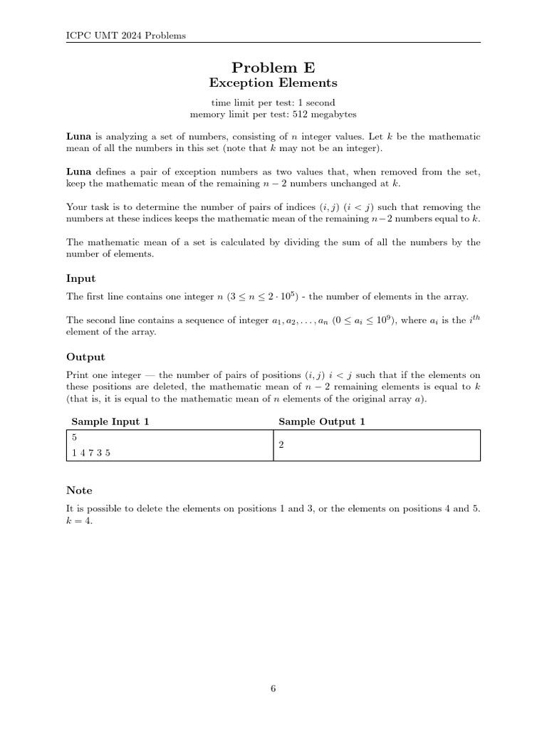 Problem E | PDF | Teaching Methods & Materials