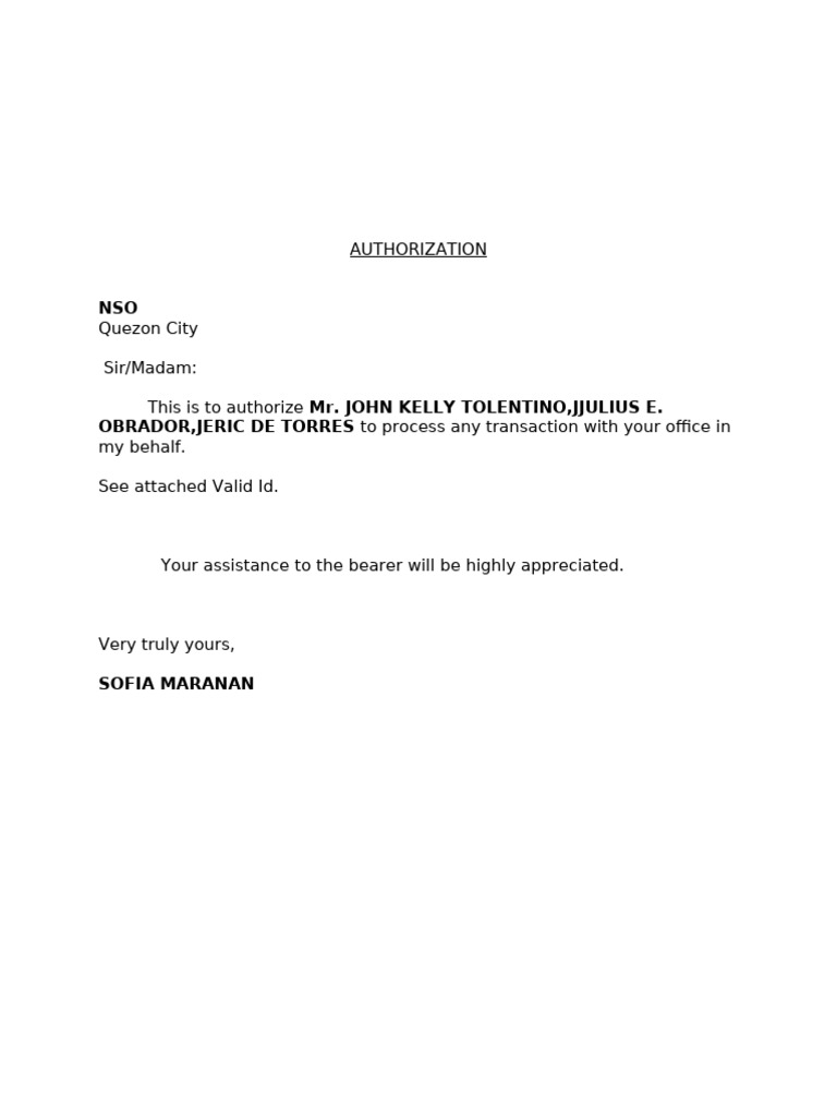 Nso Authorization Updated | PDF