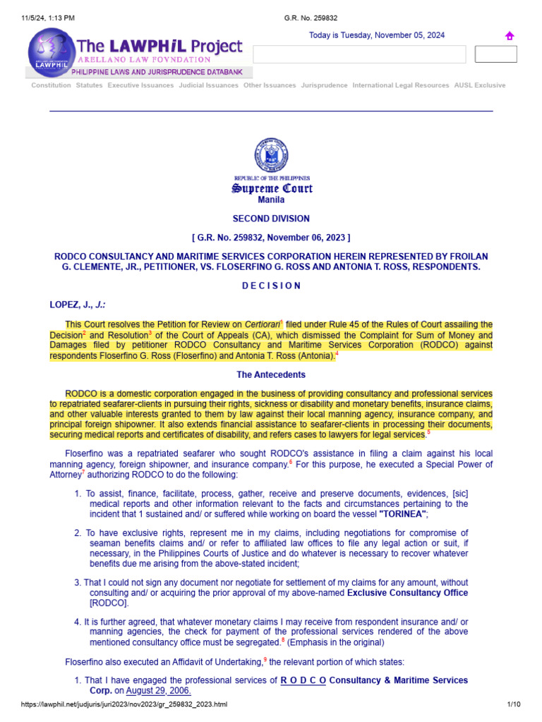 RODCO vs. Ross: Legal Claim Decision | PDF | Lawsuit | Lawyer
