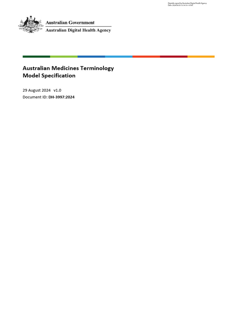 DH 3997 2024 Australian Medicines Terminology Model Specification v1 0 ...