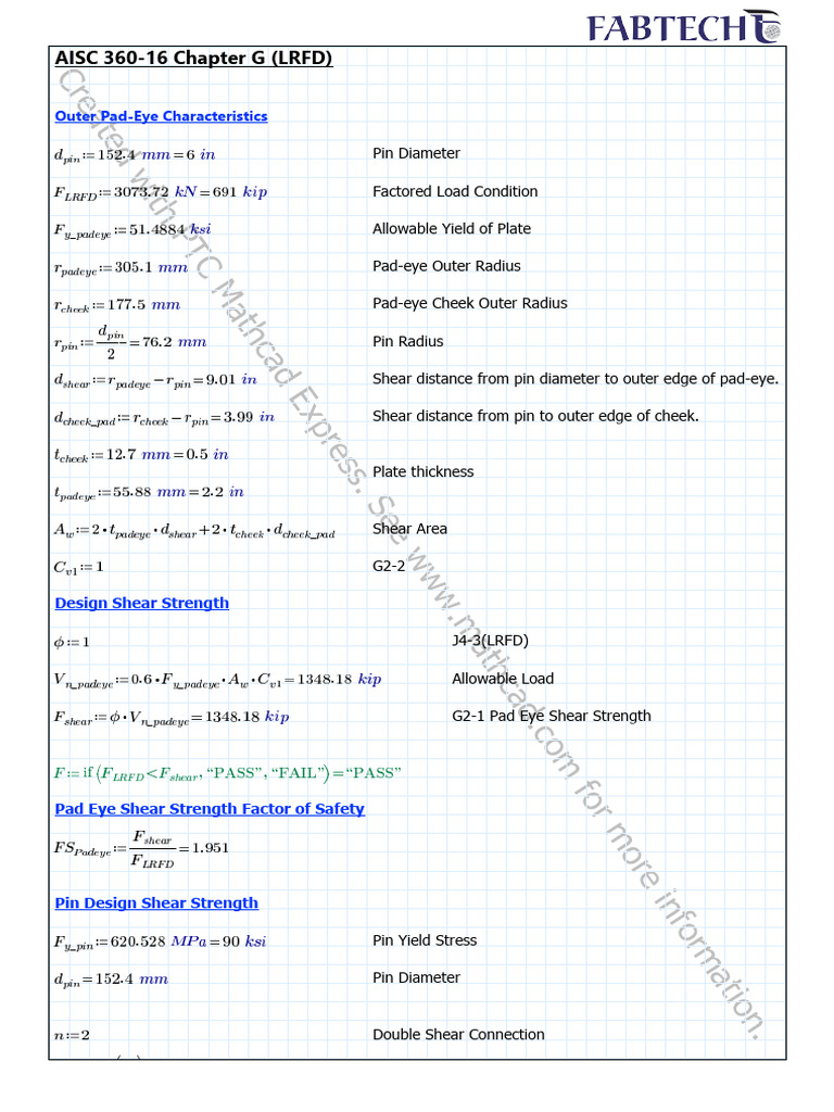 Slew Bearing Pin Connection (Compression) - Calculations Rev 02 | PDF ...