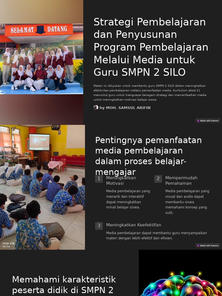 Strategi Pembelajaran Dan Penyusunan Program Pembelajaran Melalui Media Untuk Guru SMPN 2 SILO | PDF
