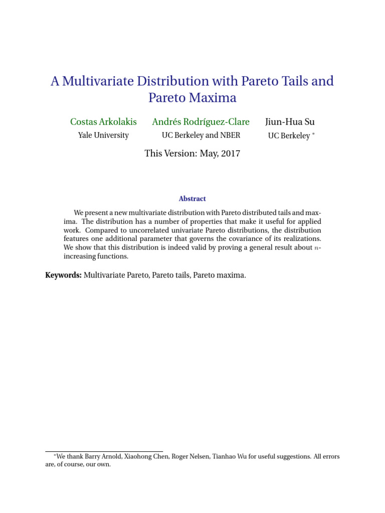3 Multivariate Distribution Pareto Pdf Statistical Analysis Teaching Mathematics