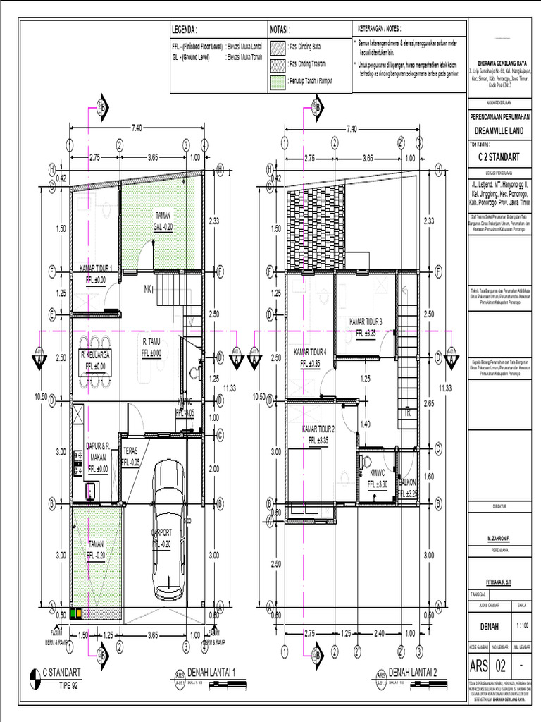 C6 Standart (1) - 02 Denah | PDF