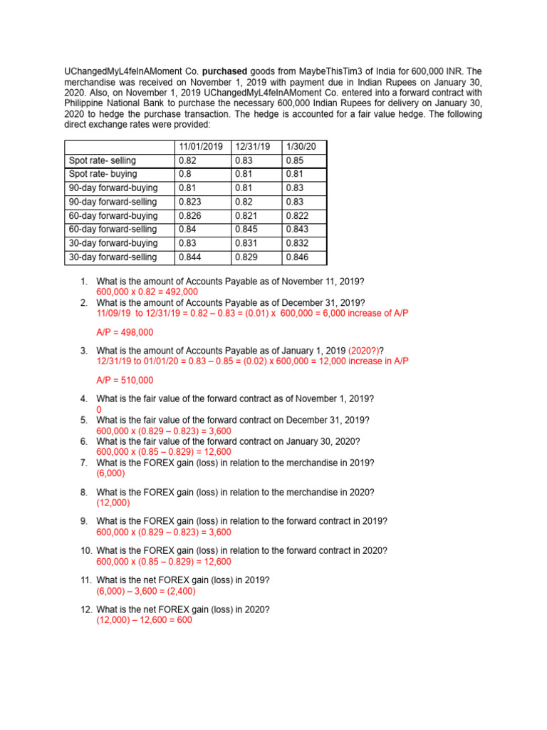 FOREX Transactions and FOREX Translation | PDF | Retained Earnings ...