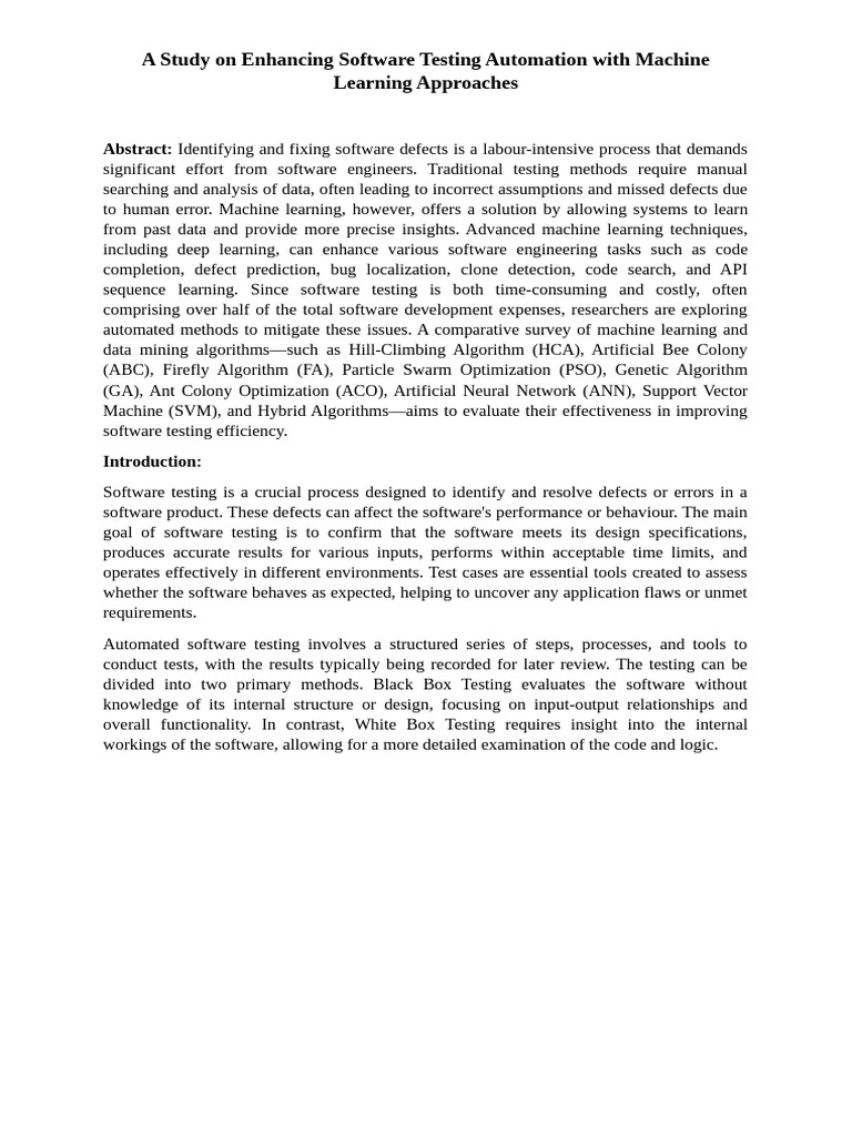 Machine Learning in Software Testing | PDF | Software Testing | Machine ...