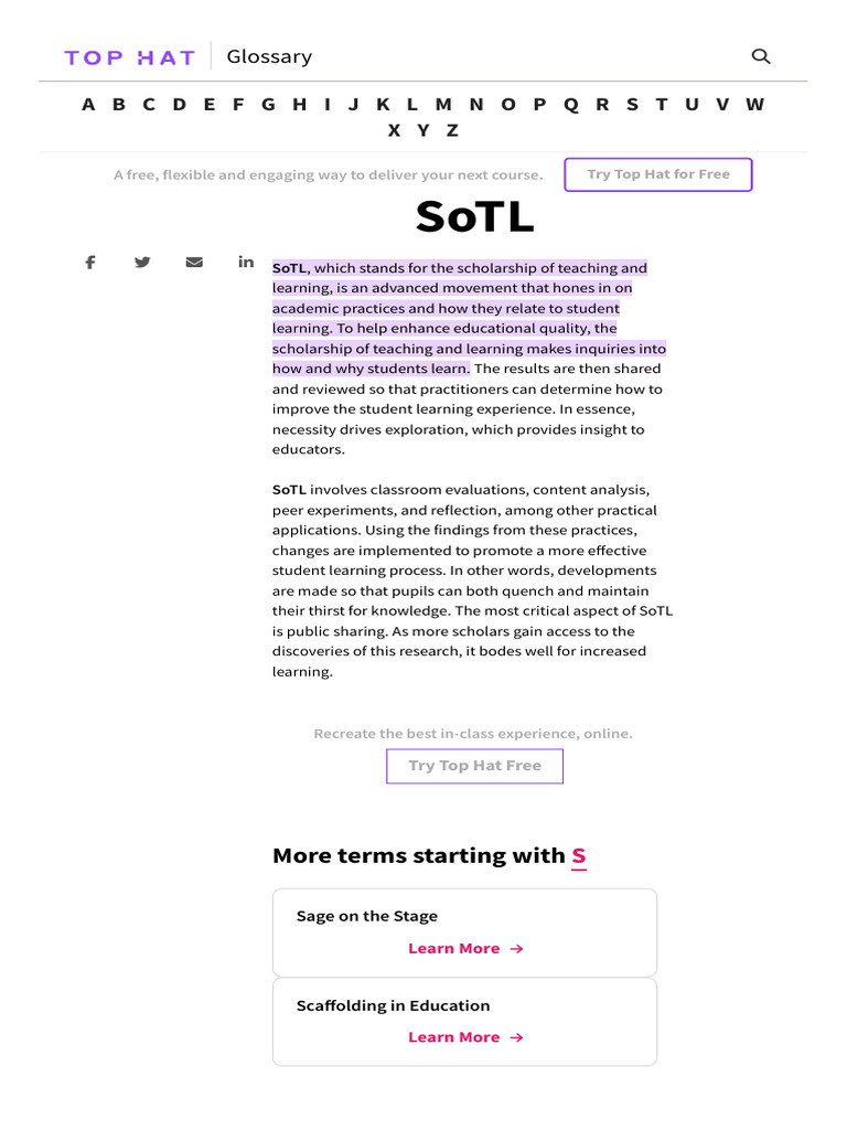 SoTL Definition and Meaning - Top Hat | PDF | Human Communication ...