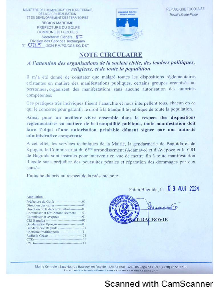 Note Circulaire | PDF