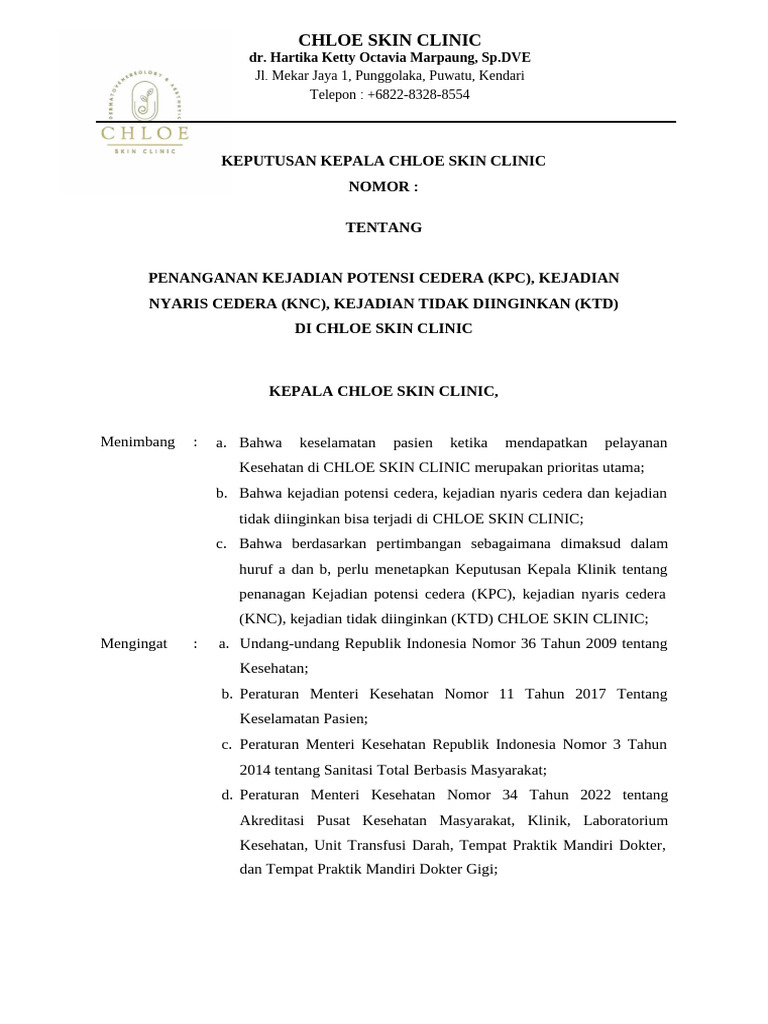Fix SK PENANGANAN KPC, KTC, DAN KNC | PDF
