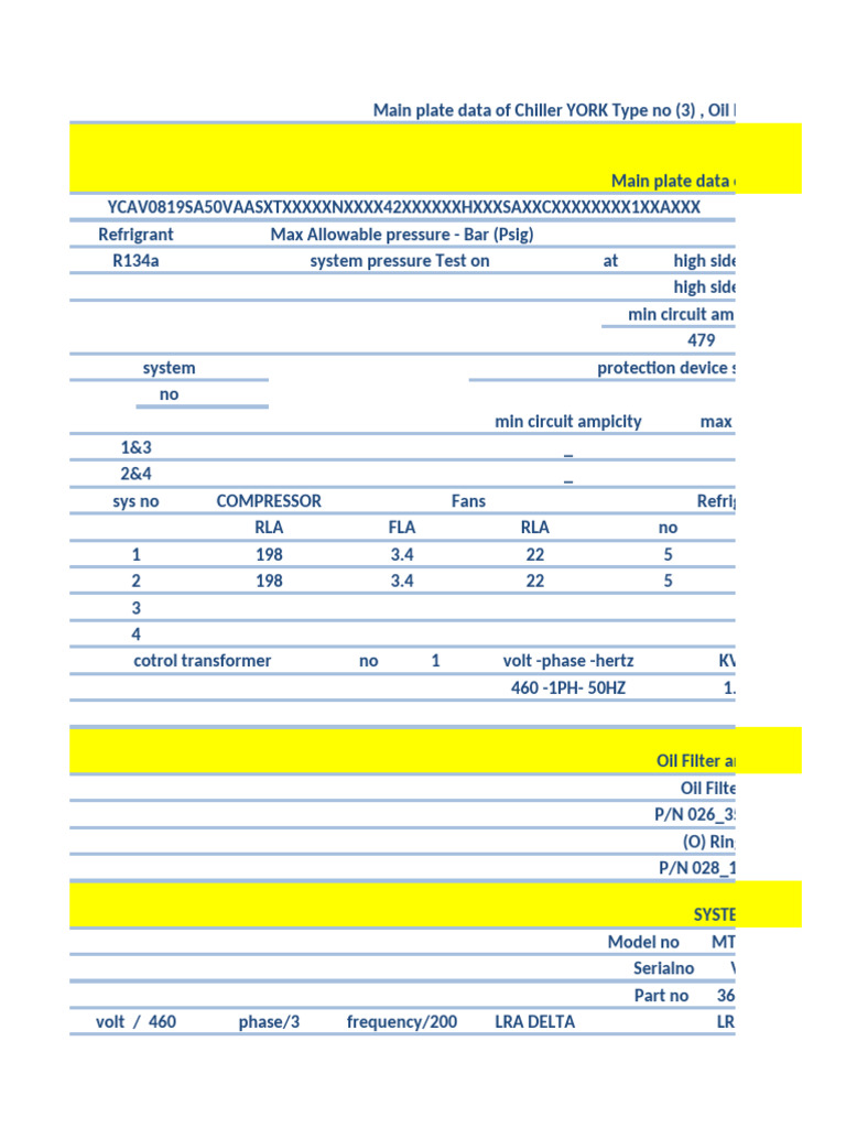 York Chiller | PDF | Fuse (Electrical) | Electric Power