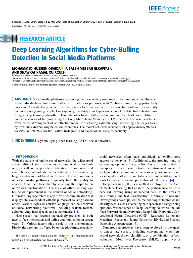 Deep Learning for Cyberbullying Detection | PDF | Deep Learning ...