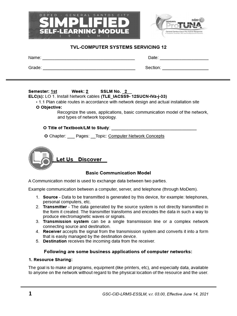 CSS12 1st WEEK2 SSLM Evaluated Computer Network Concepts 2 Edited Version | PDF | Network ...