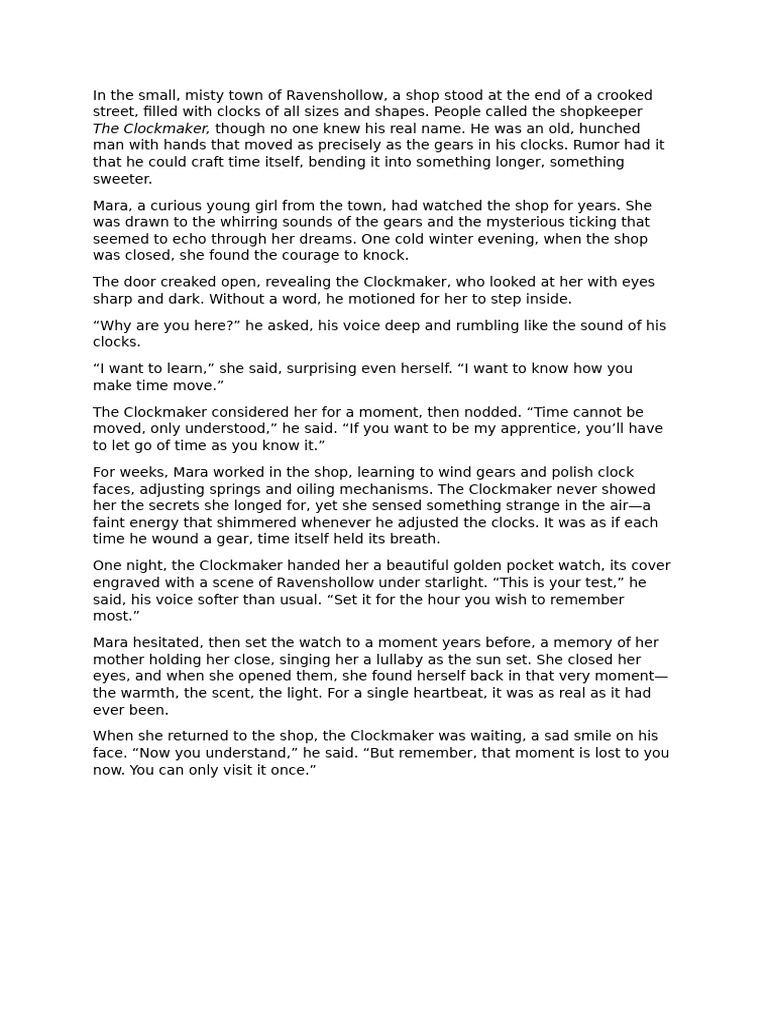 The Clockmaker's Apprentice | PDF