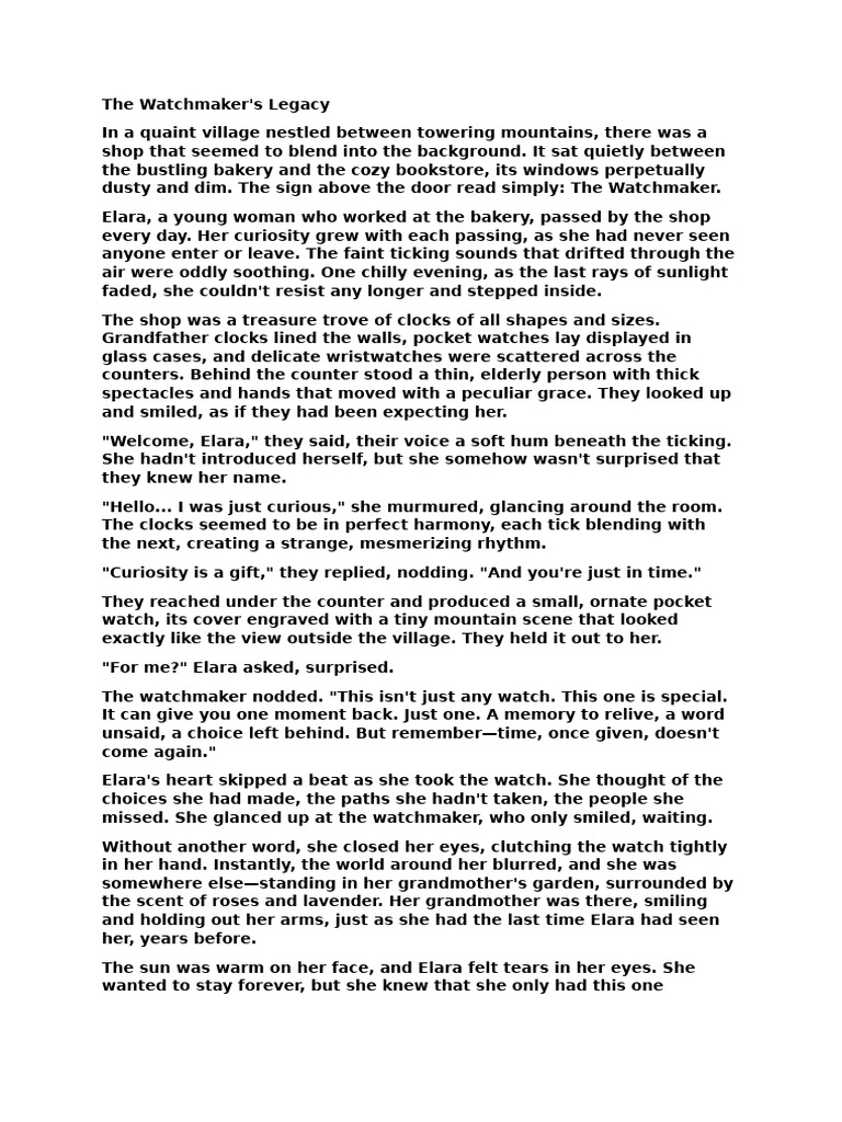 The Watchmaker's Legacy | PDF | Poetry