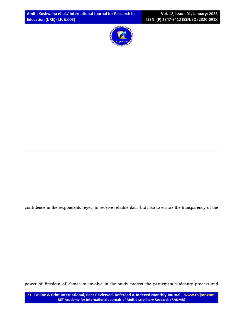 IJRE 2023 Vol12 Issue 01 03 | PDF | Methodology | Science