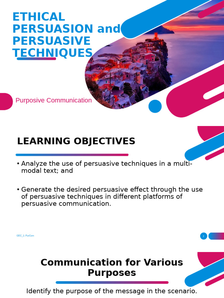 Midterm Lesson 3 - Ethical Persuasion and Persuasive Techniques | PDF ...