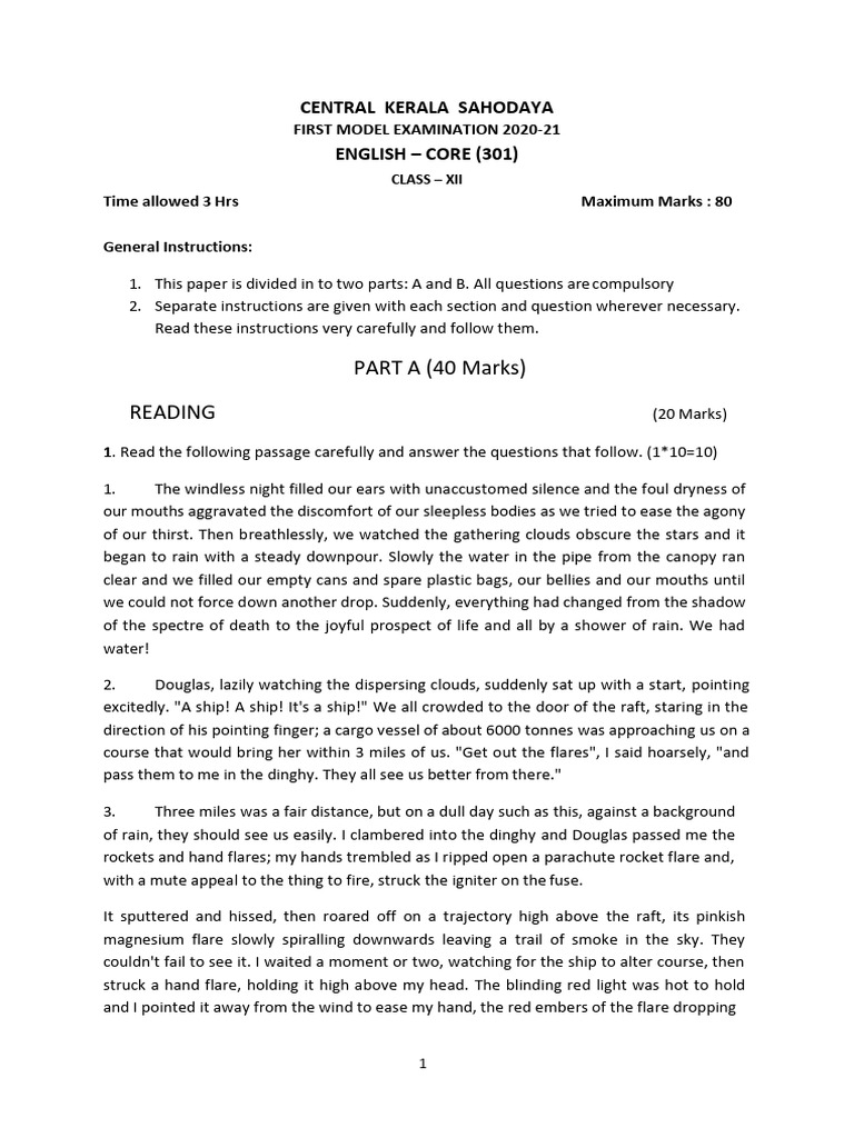 English Core - XII | PDF | Old Age