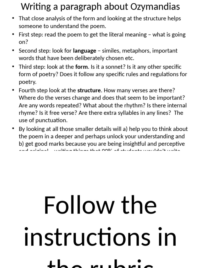 Poem Analysis Paragraph GuideExample | PDF | Poetry