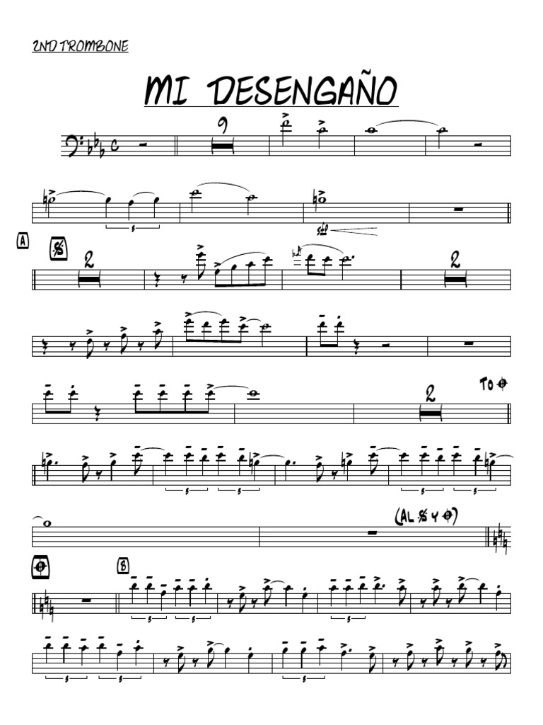 Roberto Roena - Mi Desengaño Trombon 2 | PDF
