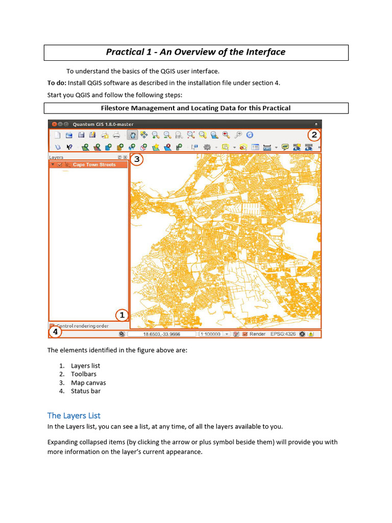 QGIS Interface Basics Guide | PDF | Menu (Computing) | Graphical User Interfaces
