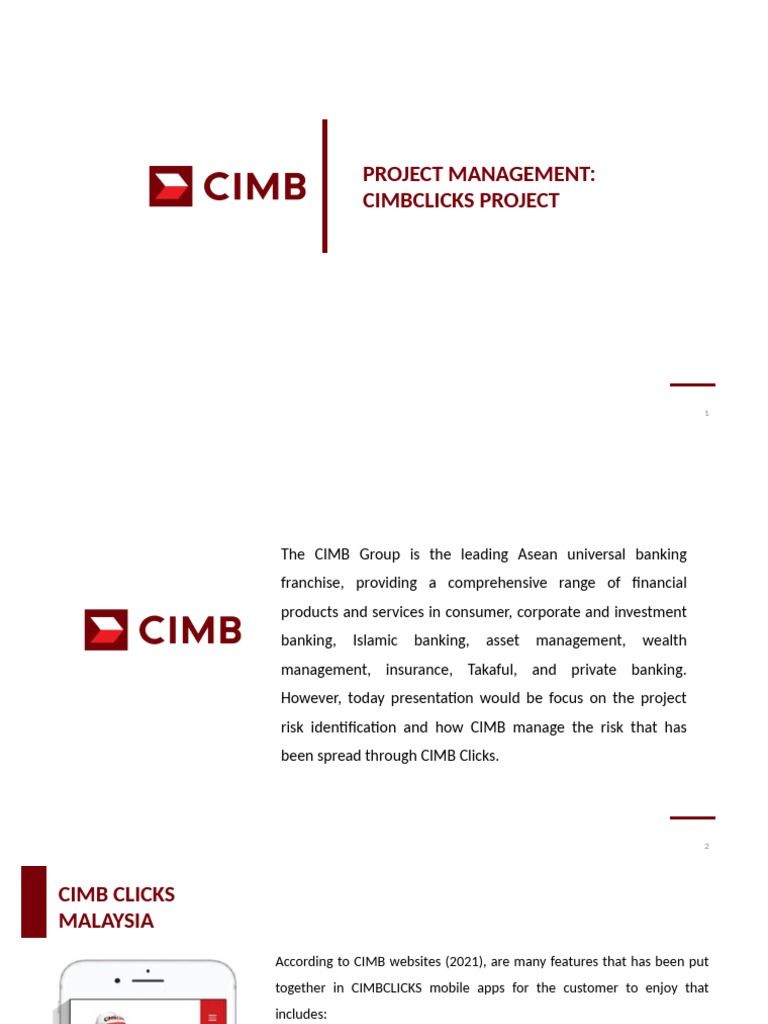 CIMB Clicks Project Risk Management | PDF | Project Management | Banks