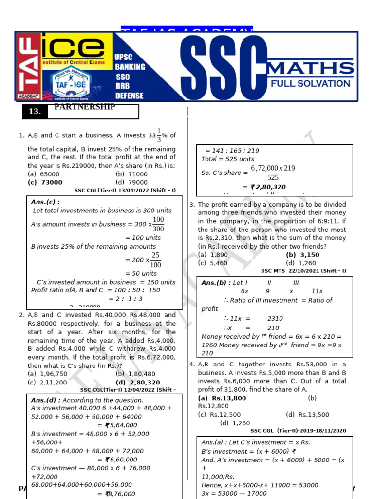 Ssc-Partnership | PDF | Investing | Money
