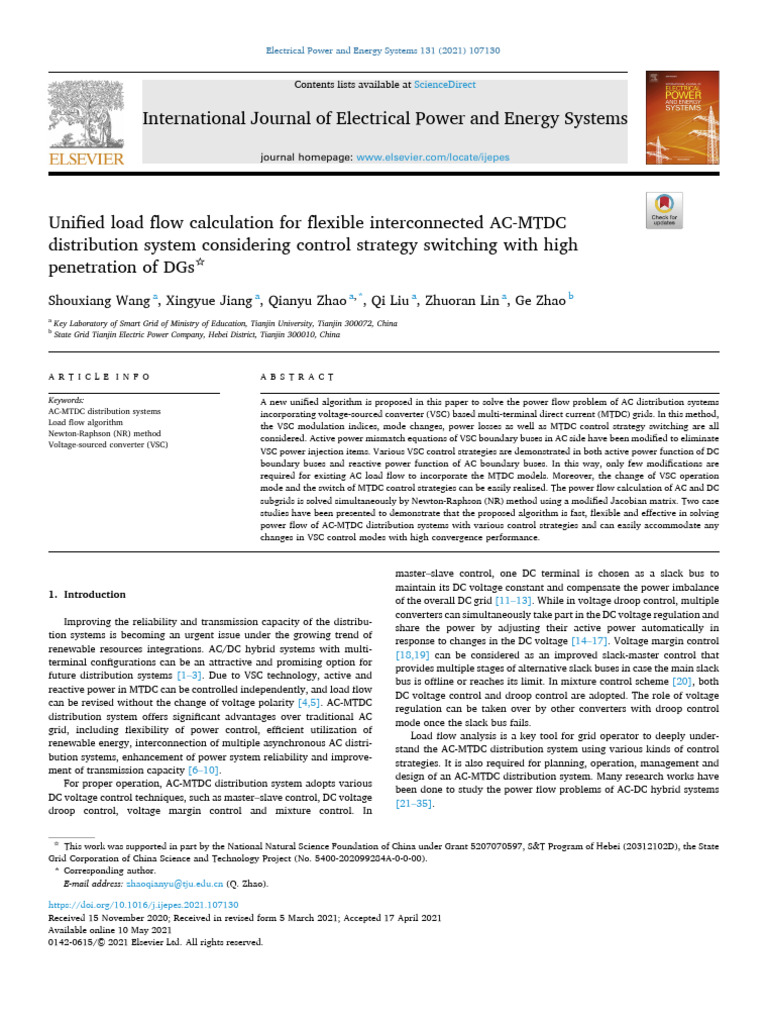 Unified Load Flow Calculation For Flexible Interconnected AC-MTDC | PDF ...