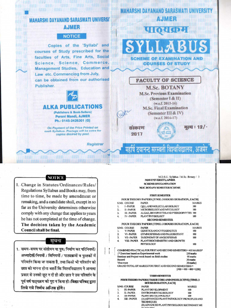 472 MSC Botany Sem I IV | PDF