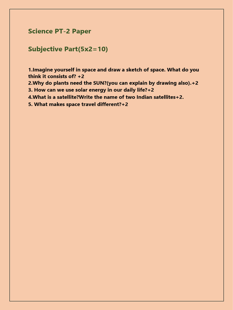 Science PT Subjective Part | PDF