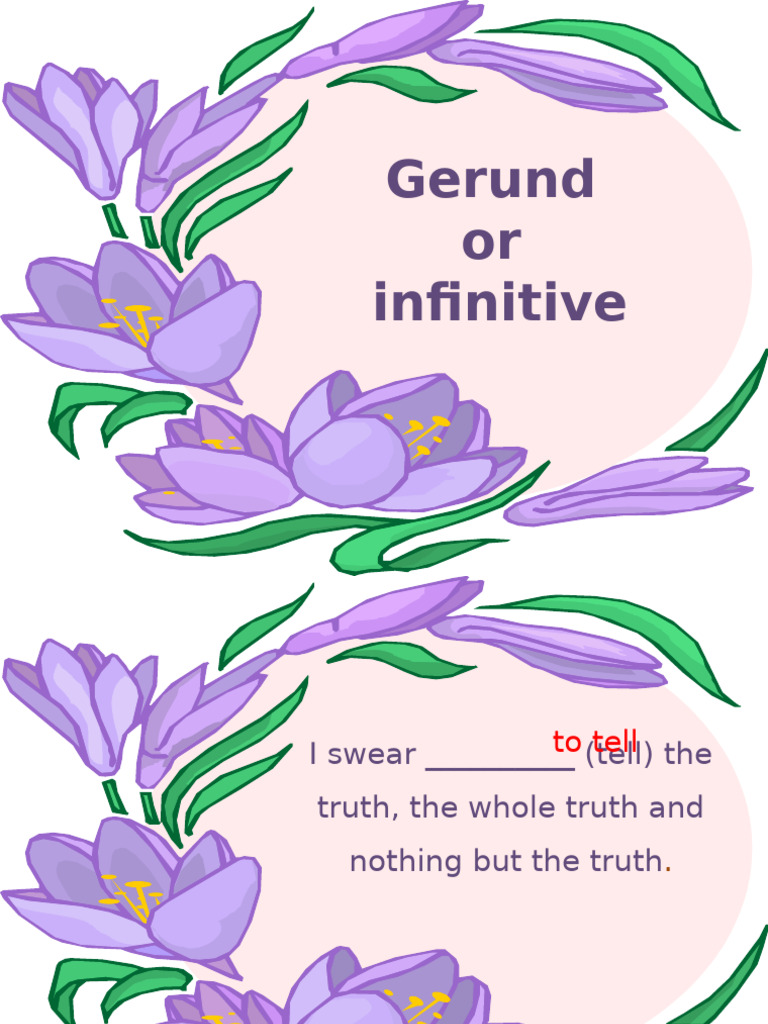 Gerunds vs. Infinitives Practice | PDF | Language Arts & Discipline