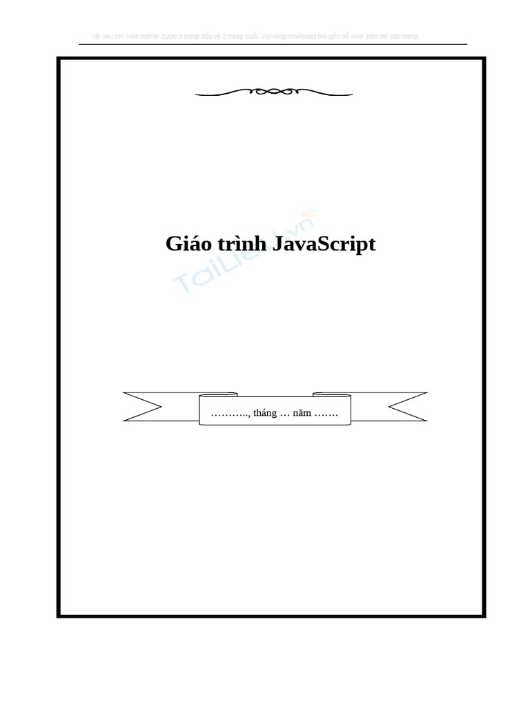 Giao Trinh Cong Nghe Thong Tin Javascript 0kd | PDF