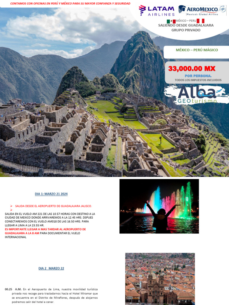 Peru Programa | PDF | Lima | Machu Picchu