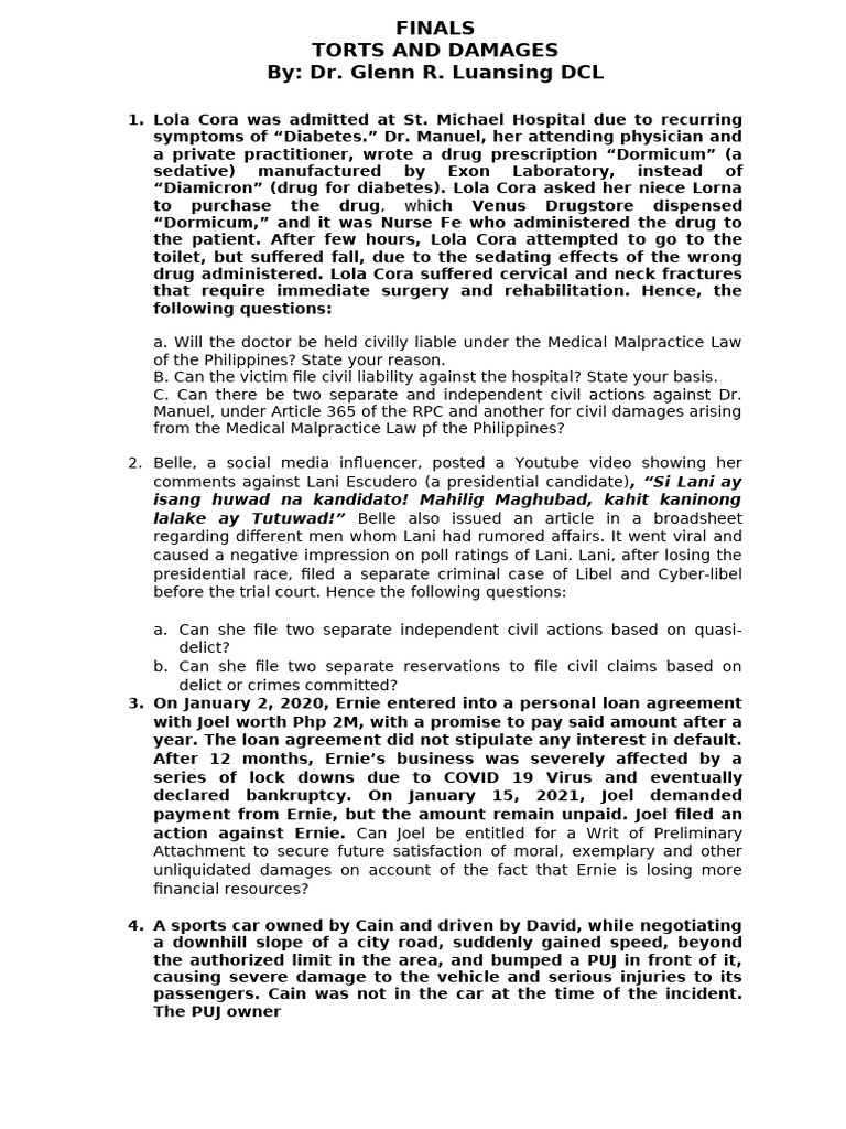 TORTS-FINAL | PDF | Common Law