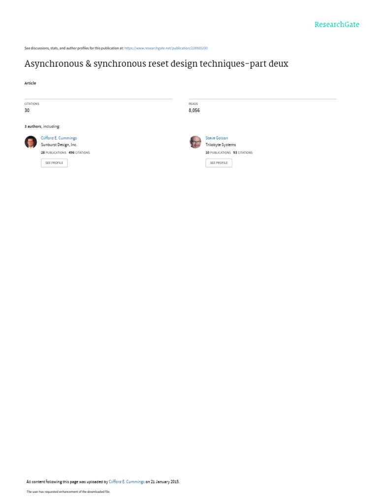 Asynchronous Synchronous Reset Design Techniques P Pdf Computer Engineering Computing
