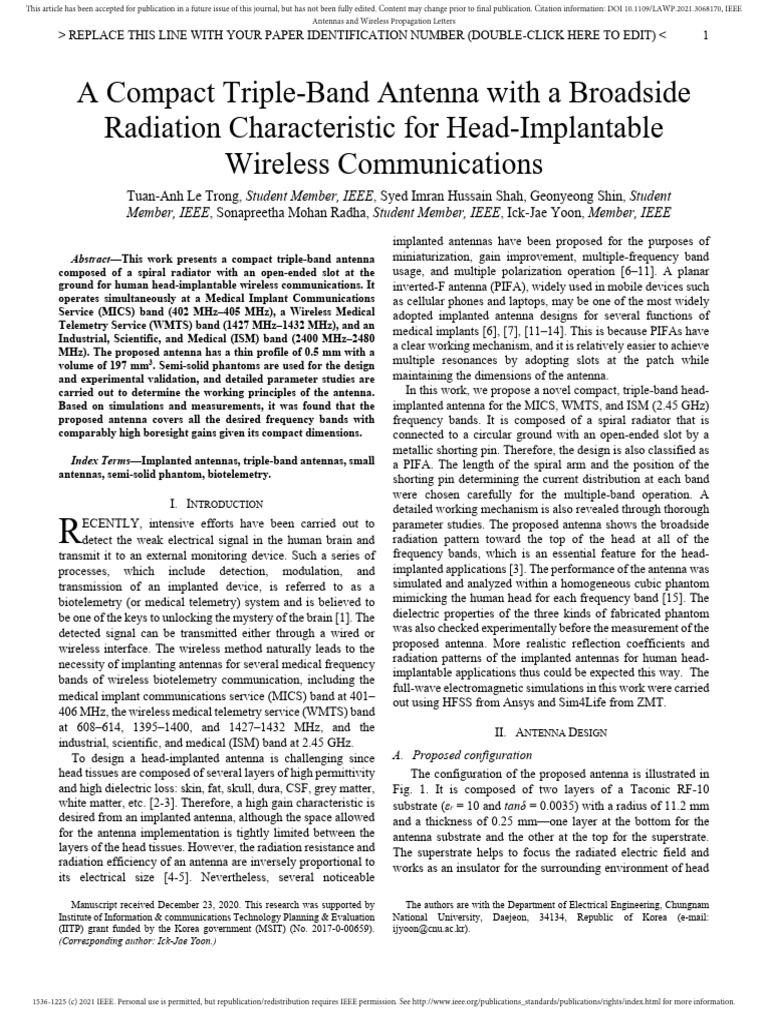 A Compact Triple-Band Antenna With A Broadside Radiation Characteristic ...