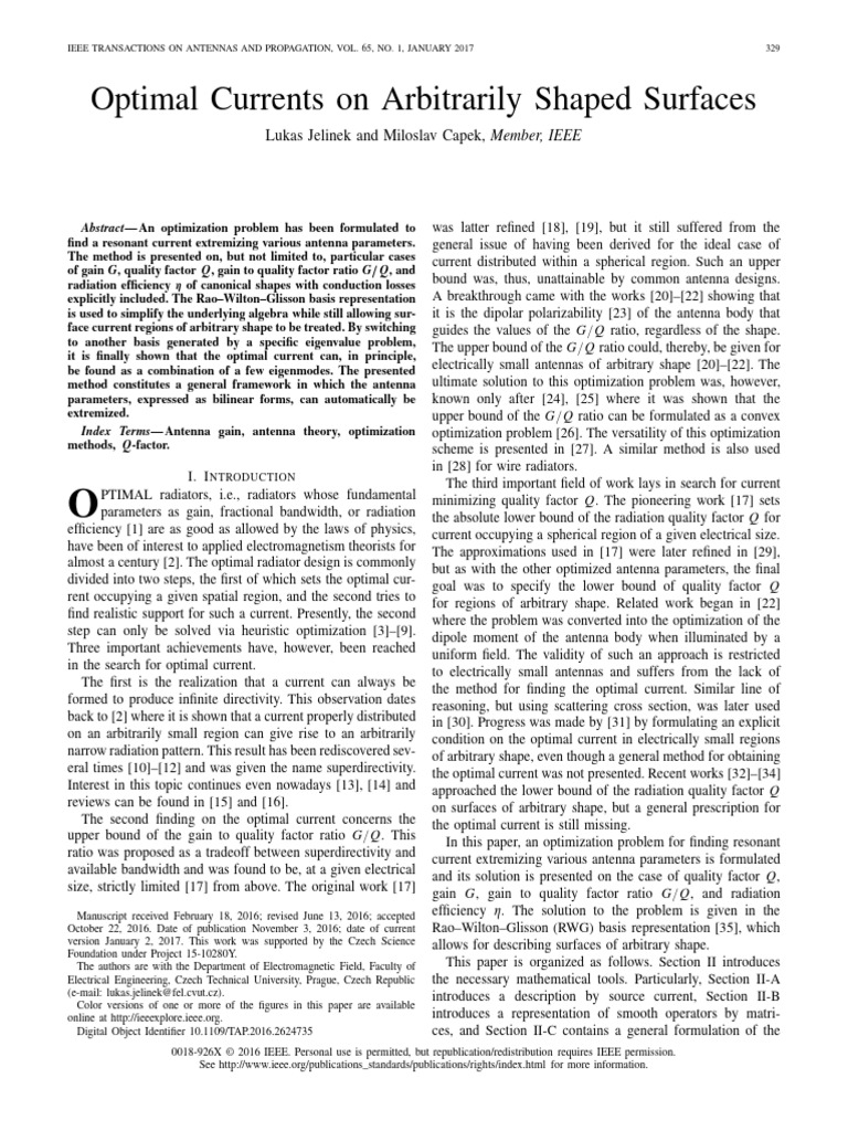 Optimal Currents On Arbitrarily Shaped Surfaces | PDF | Eigenvalues And Eigenvectors | Matrix ...