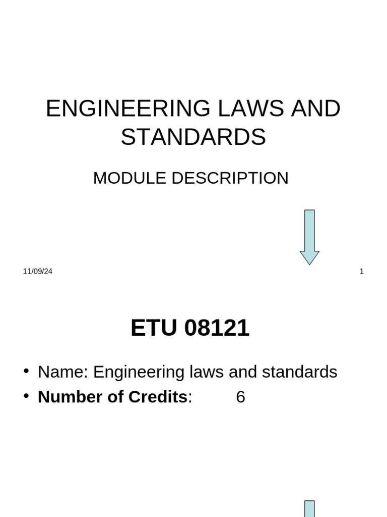Laws For Engineers and Standard Module Description | PDF | Technology ...