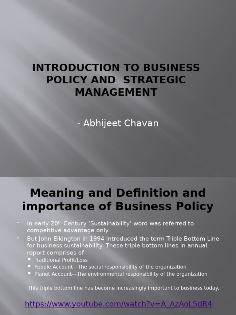 Unit - 1 | PDF | Strategic Management | Policy