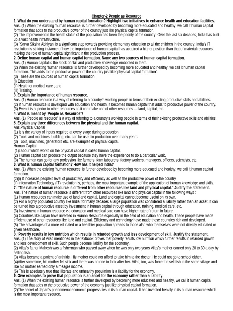 Chapter-2 People As Resource Broad | PDF | Human Capital | Capital ...