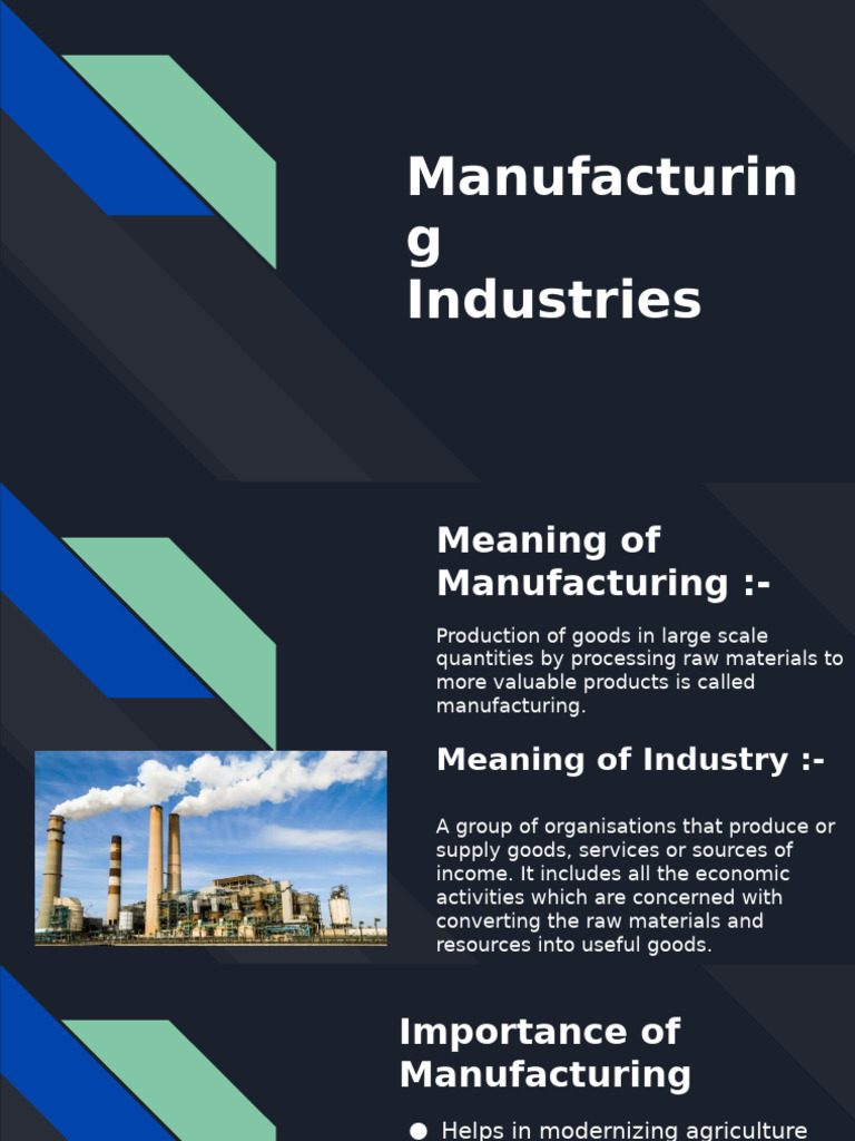 Manufacturing Industries Notes | PDF | Cotton | Textiles