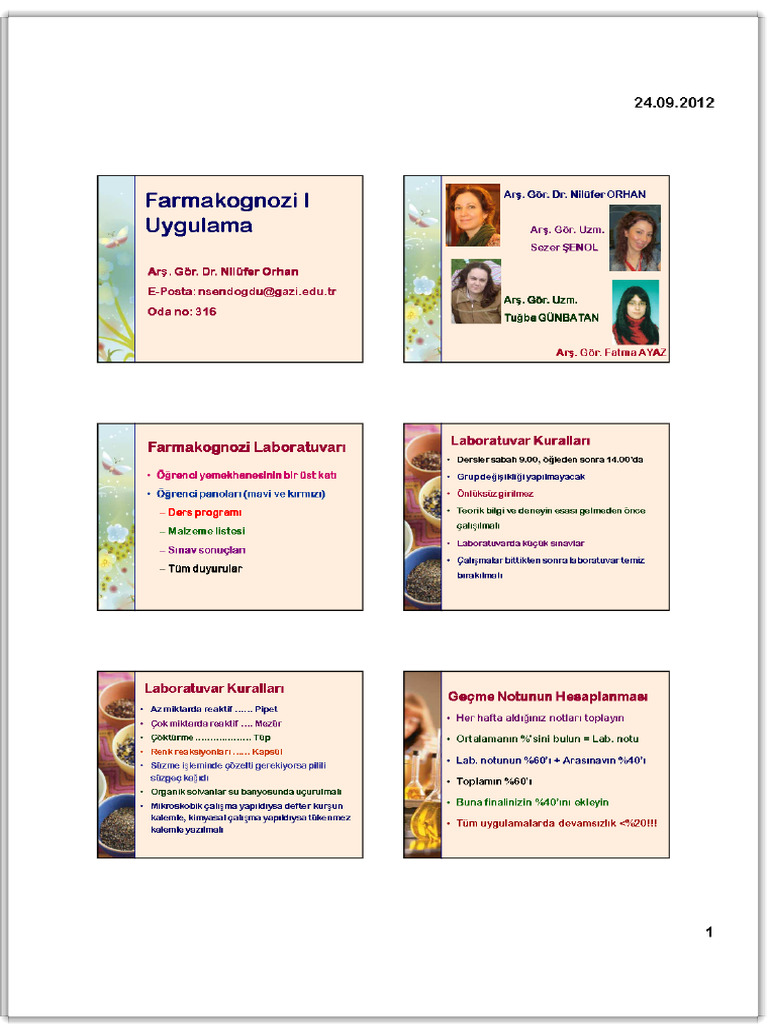 Farmakognozi I Uygulama - PDF | PDF