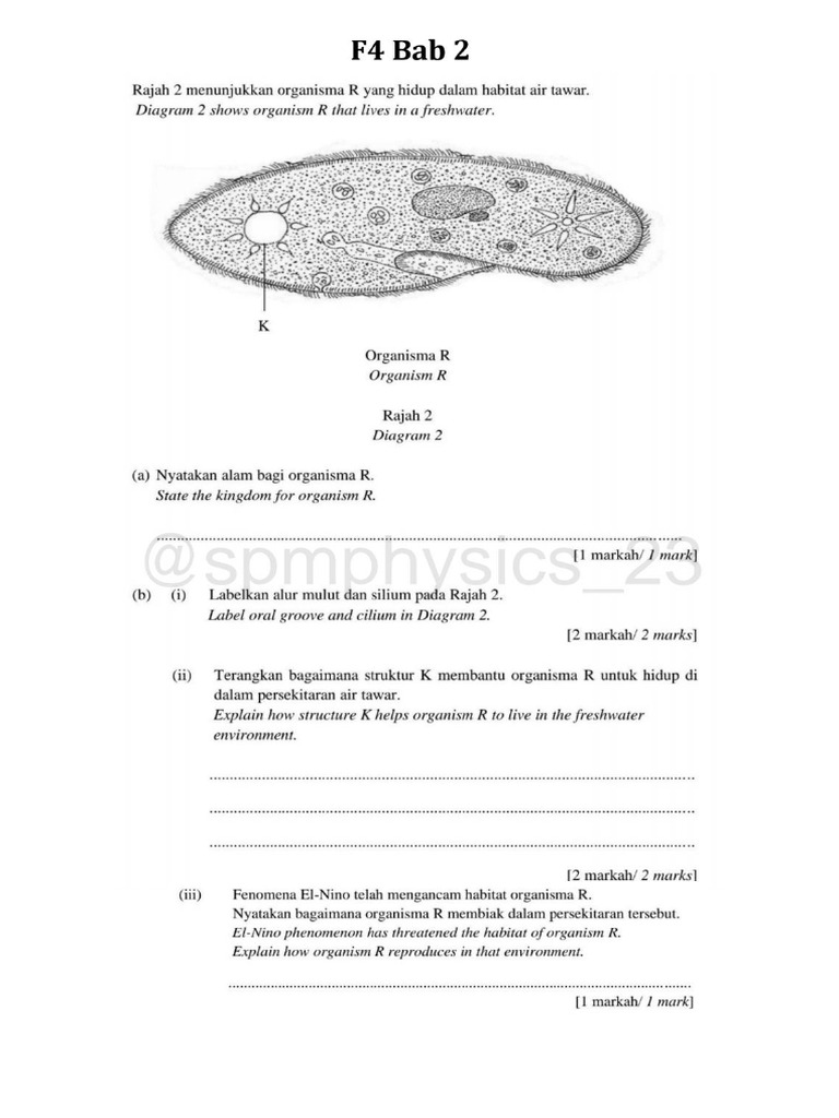 Set Pecutan SPM Biology F4 2023 | PDF