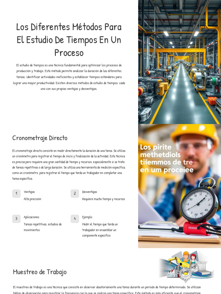 Métodos De Estudio De Tiempos Eficaces Pdf Simulación Hora