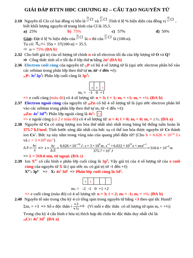 hoa-dai-cuong_nguyen-son-bach_giai-dap-bttn-hdc-chuong-02-_-cau-tao-nguyen-tu | PDF
