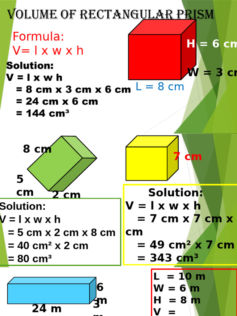 Volume Calculations for Rectangular Prisms | PDF