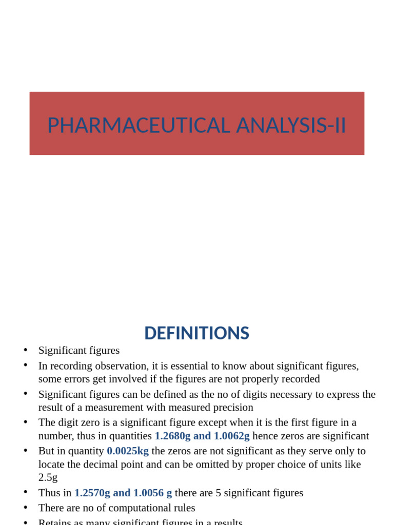 Significant Figures in Pharma Analysis | PDF | Significant Figures ...